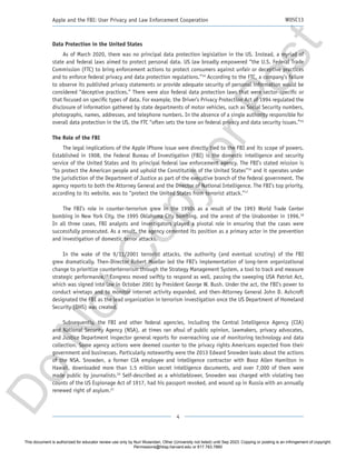 Apple and the FBI: User Privacy and Law Enforcement Cooperation | PDF