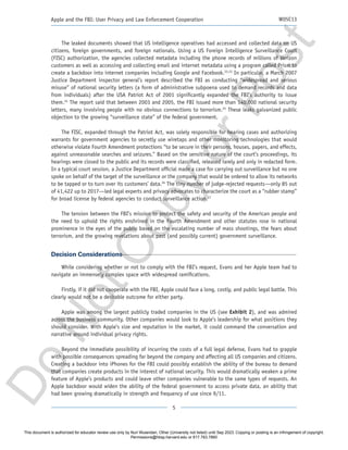 Apple and the FBI: User Privacy and Law Enforcement Cooperation | PDF
