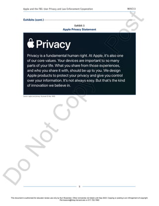 Apple and the FBI: User Privacy and Law Enforcement Cooperation | PDF