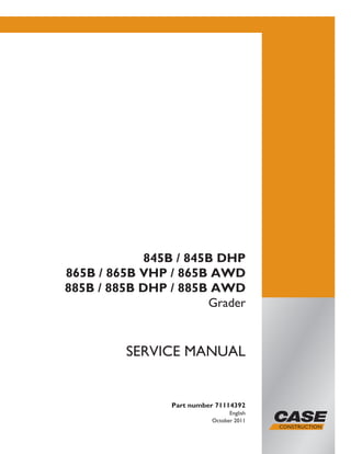 CASE 845B 845B DHP Motor Grader Service Repair Manual.pdf