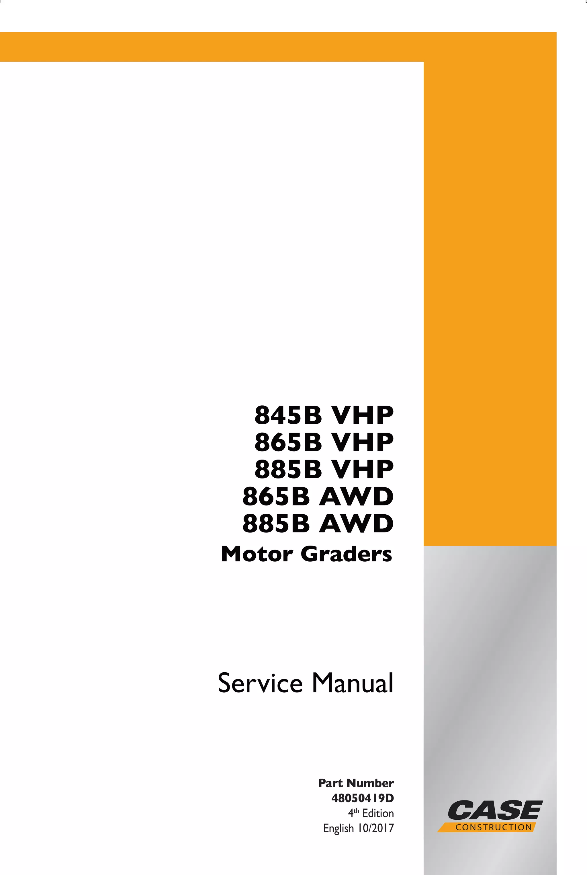 Case 865 b vhp motor grader service repair manual | PDF