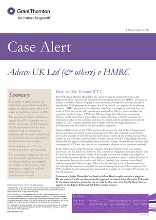 Case Alert Adecco UK Ltd | PDF