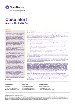 Case alert - Adecco UK Ltd & Ors | PDF | Business Administration | Business