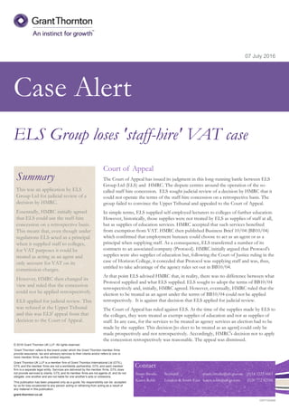 Case Alert ELS Group Ltd - Court of Appeal | PDF | Legal Services ...