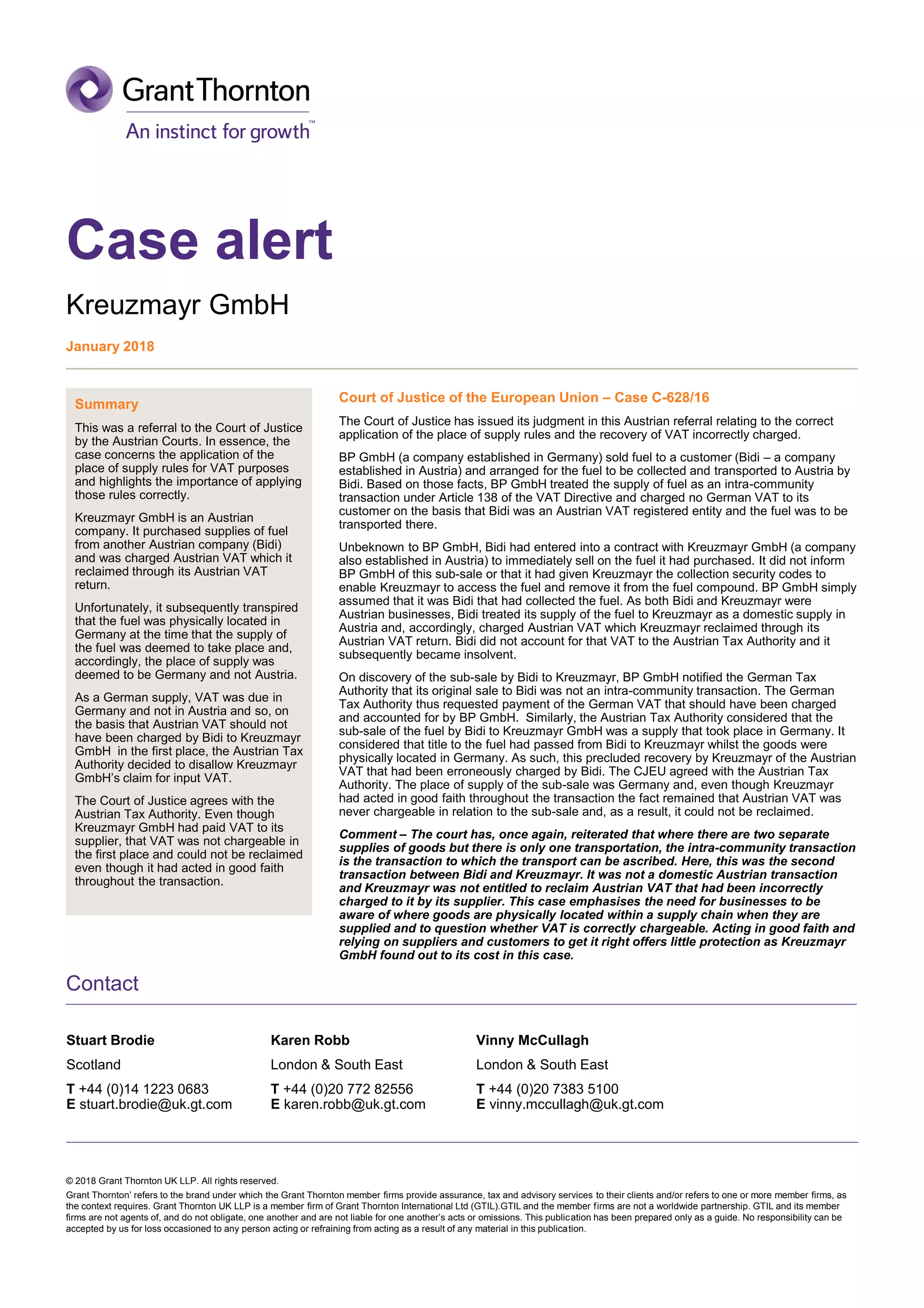 Case Alert: Kreuzmayr CJEU Judgment | PDF