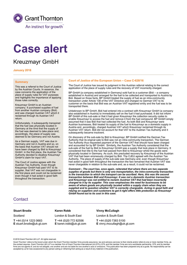 Case Alert: Kreuzmayr CJEU Judgment | PDF