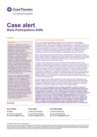 Case alert - Marle Participations SARL | PDF | Business Accounting ...