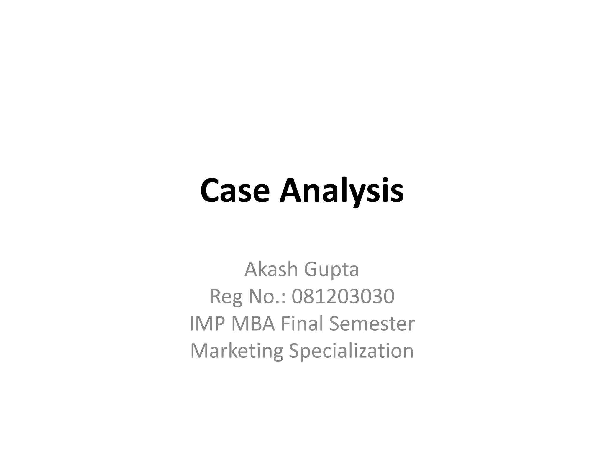 Case analysis | PPT