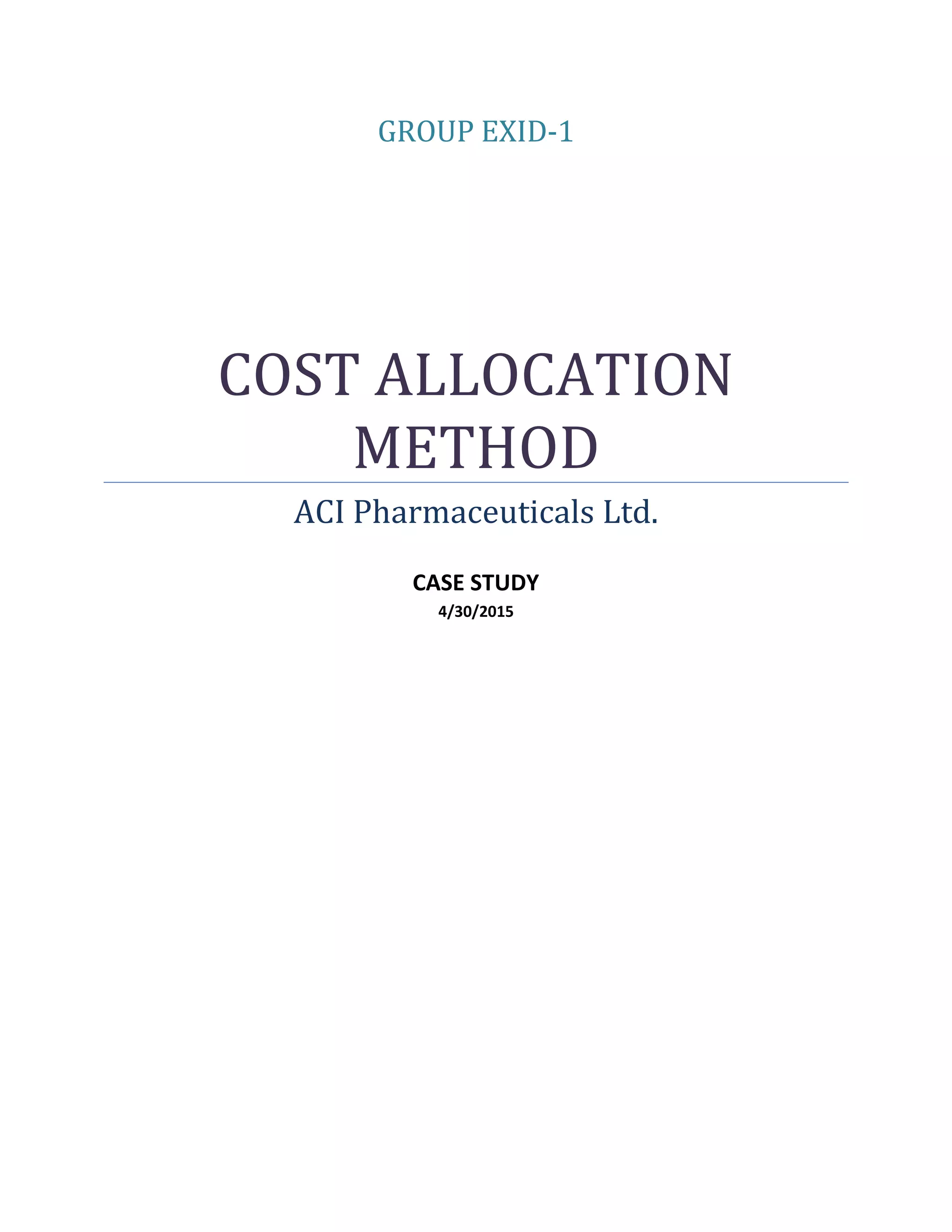Cost Allocation Method | PDF