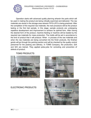 Case analysis toms manufacturing corporation | PDF