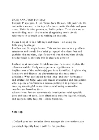 CASE ANALYSIS FORMAT Format 1 margins, 11 pt. Times New Roman,.docx