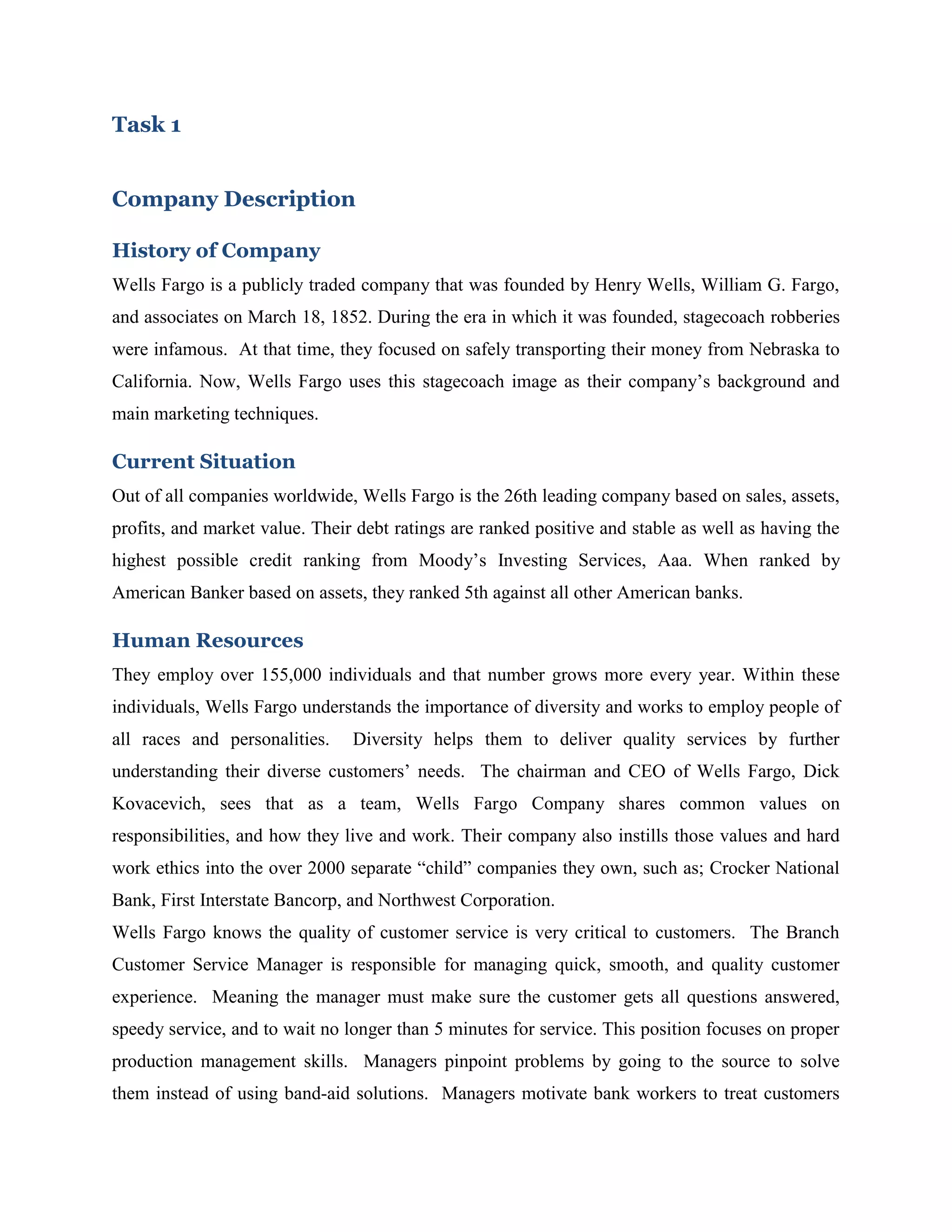 Case analysis of wells fargo corporation | PDF