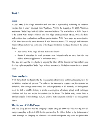 Case analysis of wells fargo corporation | PDF