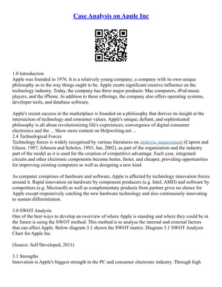 Case Analysis On Apple Inc | PDF