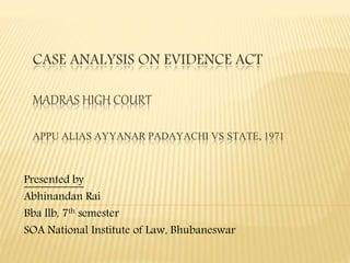 Appu Alias Ayyanar Padayachi vs State | PPTX
