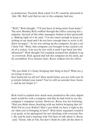 Case Analysis Ricks New JobRead the Rick’s New Job case an.docx
