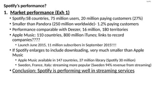 Case Analysis Spotify Analysis for comparison | PPTX