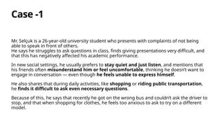 case for anxiety disorders formulation of students | PPT