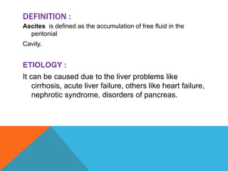 case presentation on ASCITES | PPTX