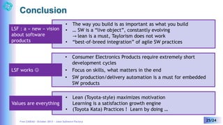 The Lean Software Factory by Yves Caseau | PPT
