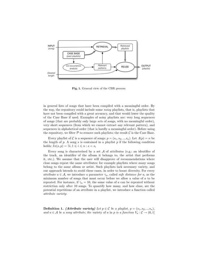 Case-based Sequential Ordering of Songs for Playlist Recommendation | PPT