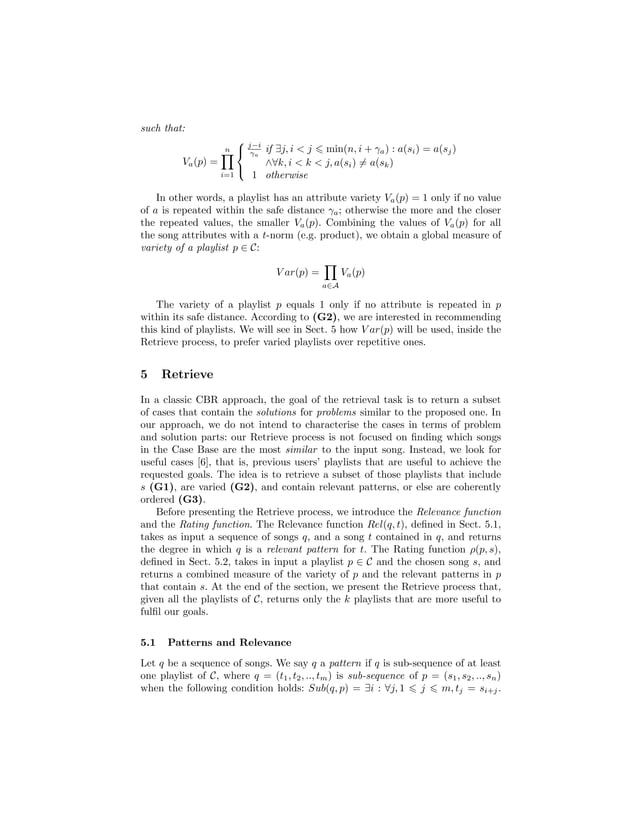 Case-based Sequential Ordering of Songs for Playlist Recommendation | PPT