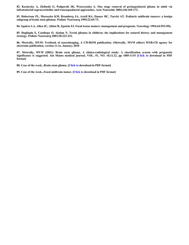 Case record...Tectal plate glioma | PDF