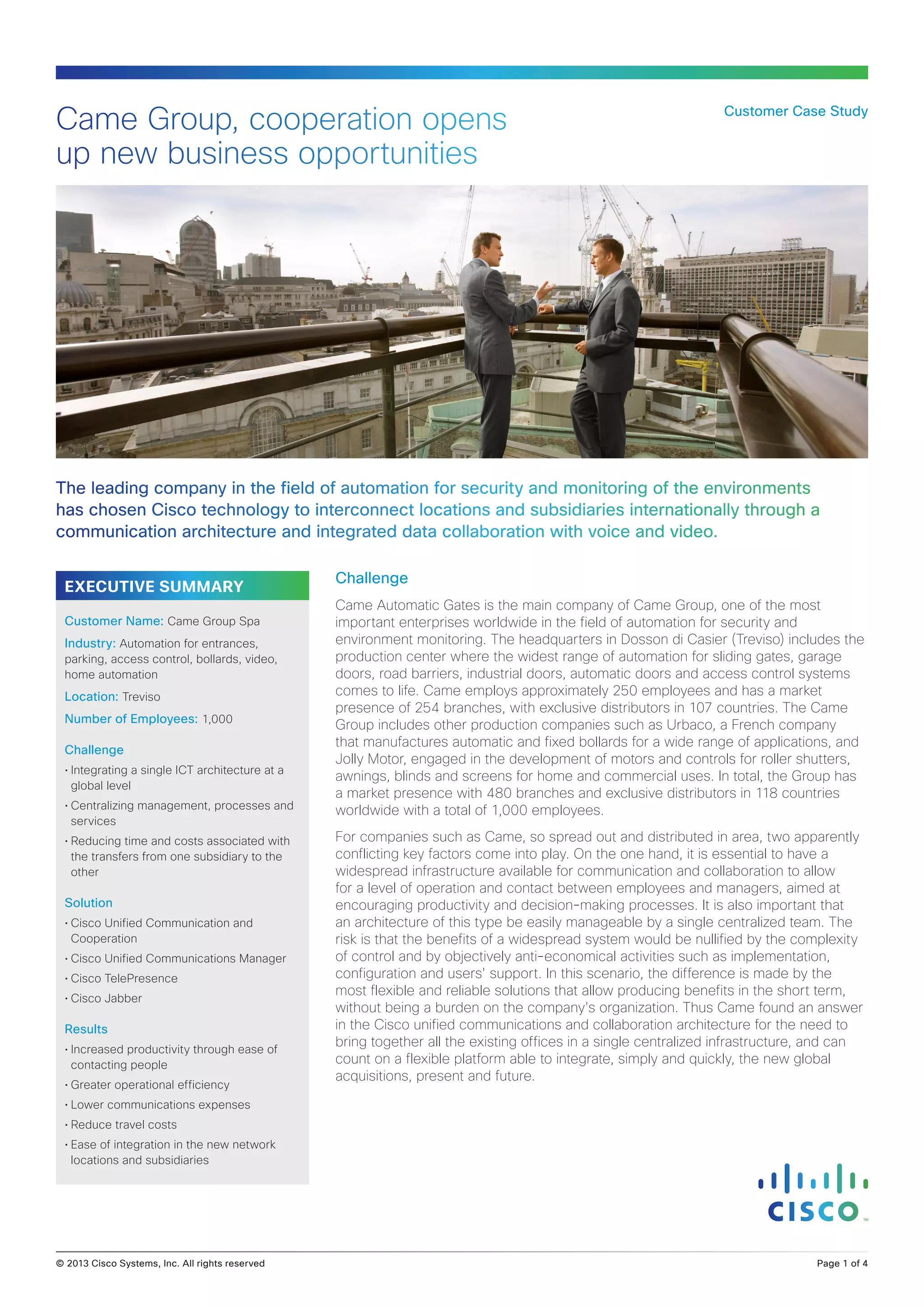 CAME Group Spa | PDF