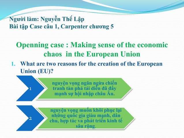 Case carpenter chapter5, exercices 1 | PPTX