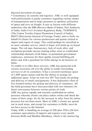 CASE CASE 9-1 Aero Marine Logistics Aero Marine Logistics (AML.docx