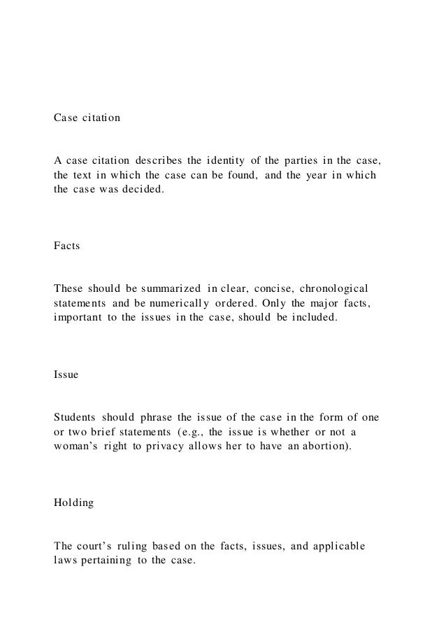 Case citation A case citation describes the identity | PDF