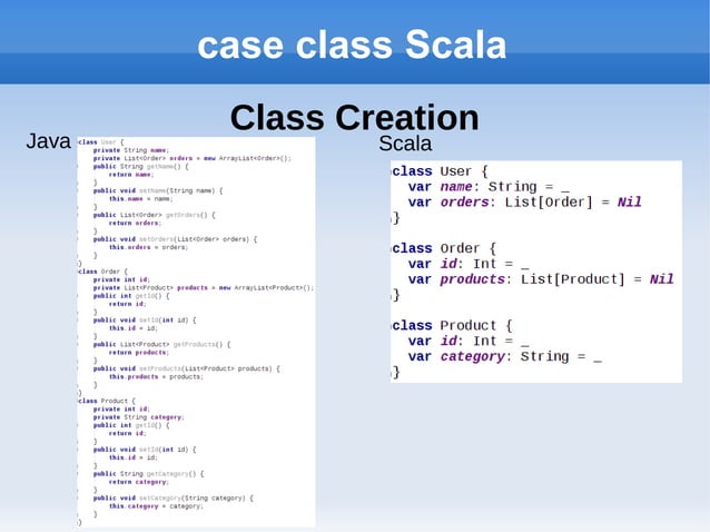Case class scala | ODP | Programming Languages | Computing