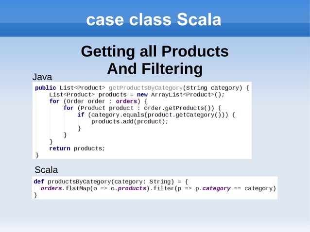 Case class scala | ODP | Programming Languages | Computing