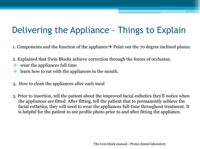 The Twin Block Appliance | PPTX | Dental Health | Diseases and Conditions
