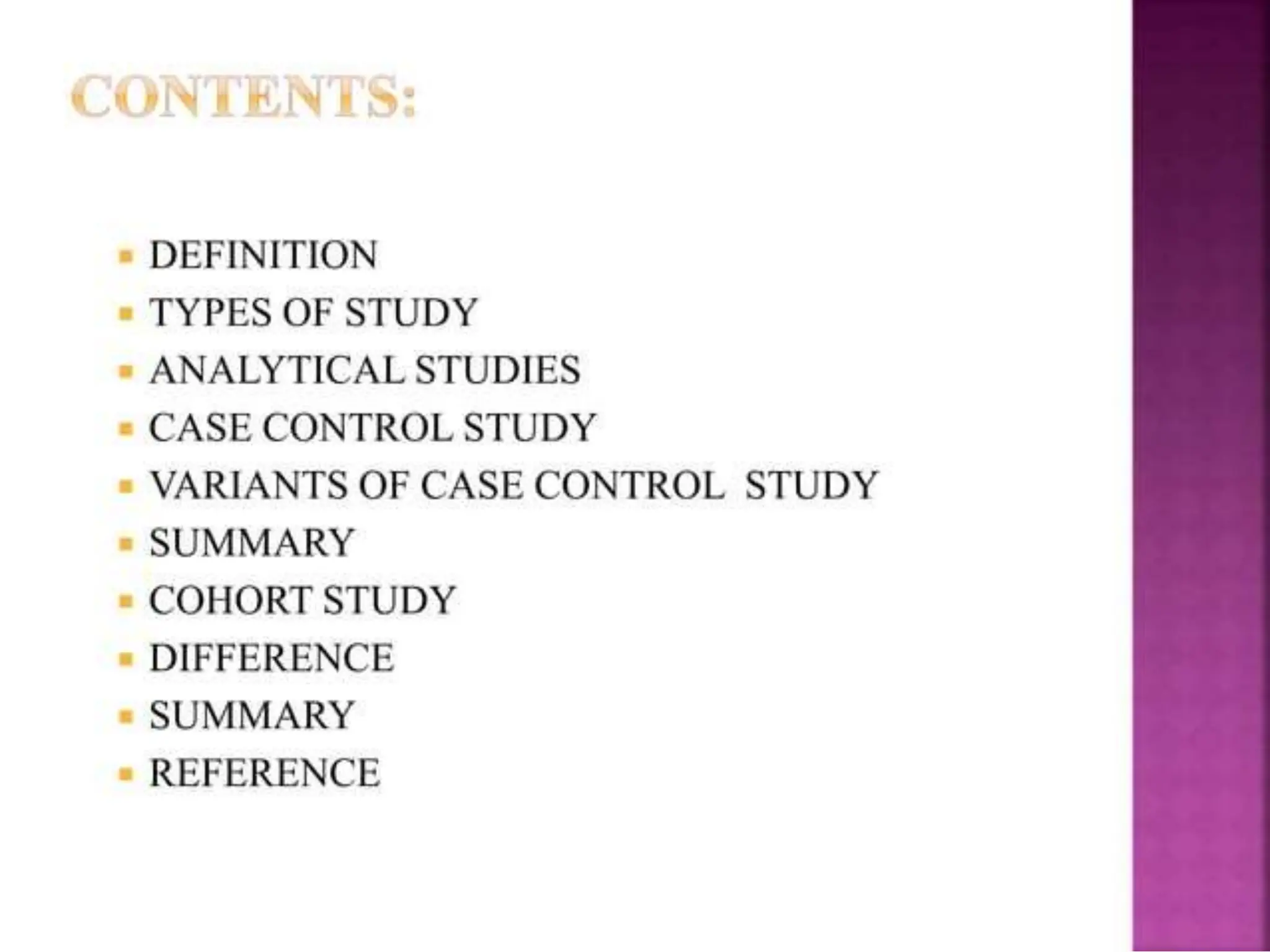 Case Control Study Presentation & case-control study methodologies | PPTX