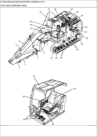 Case cx180 b tier 3 crawler excavator parts catalogue manual | PDF