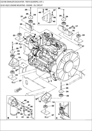 Case cx210 b crawler excavator parts catalogue manual | PDF