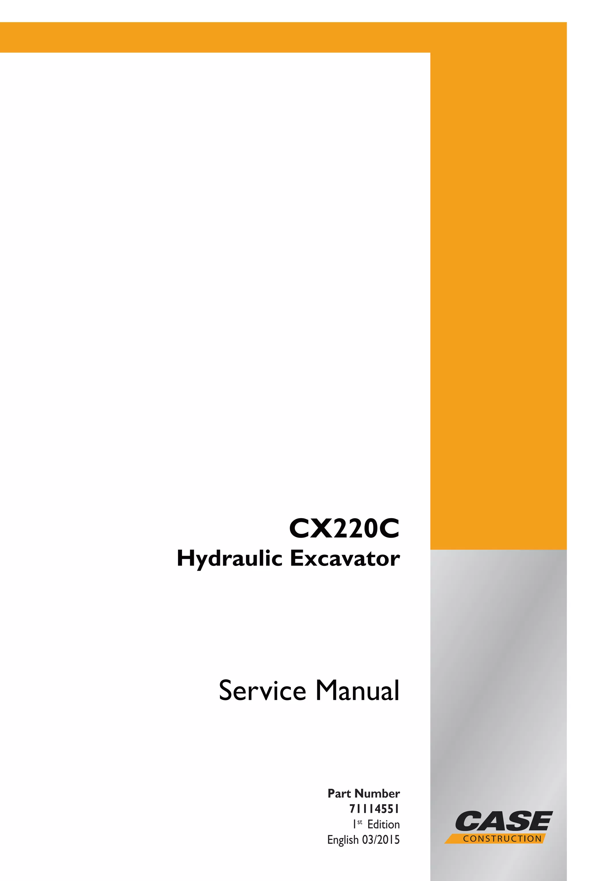 Case cx220 c hydraulic excavator service repair manual | PDF