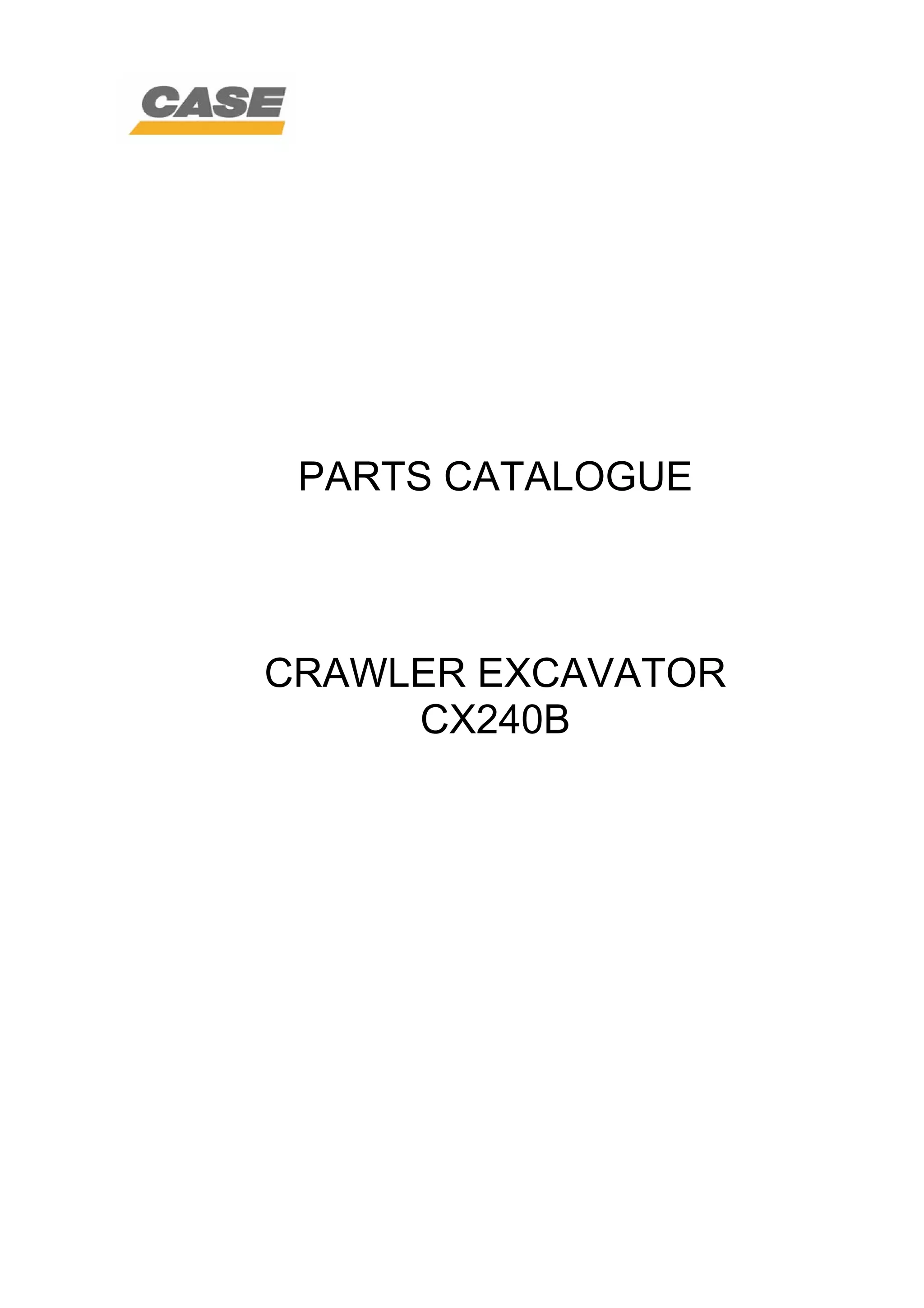 Case cx240 b crawler excavator parts catalogue manual | PDF