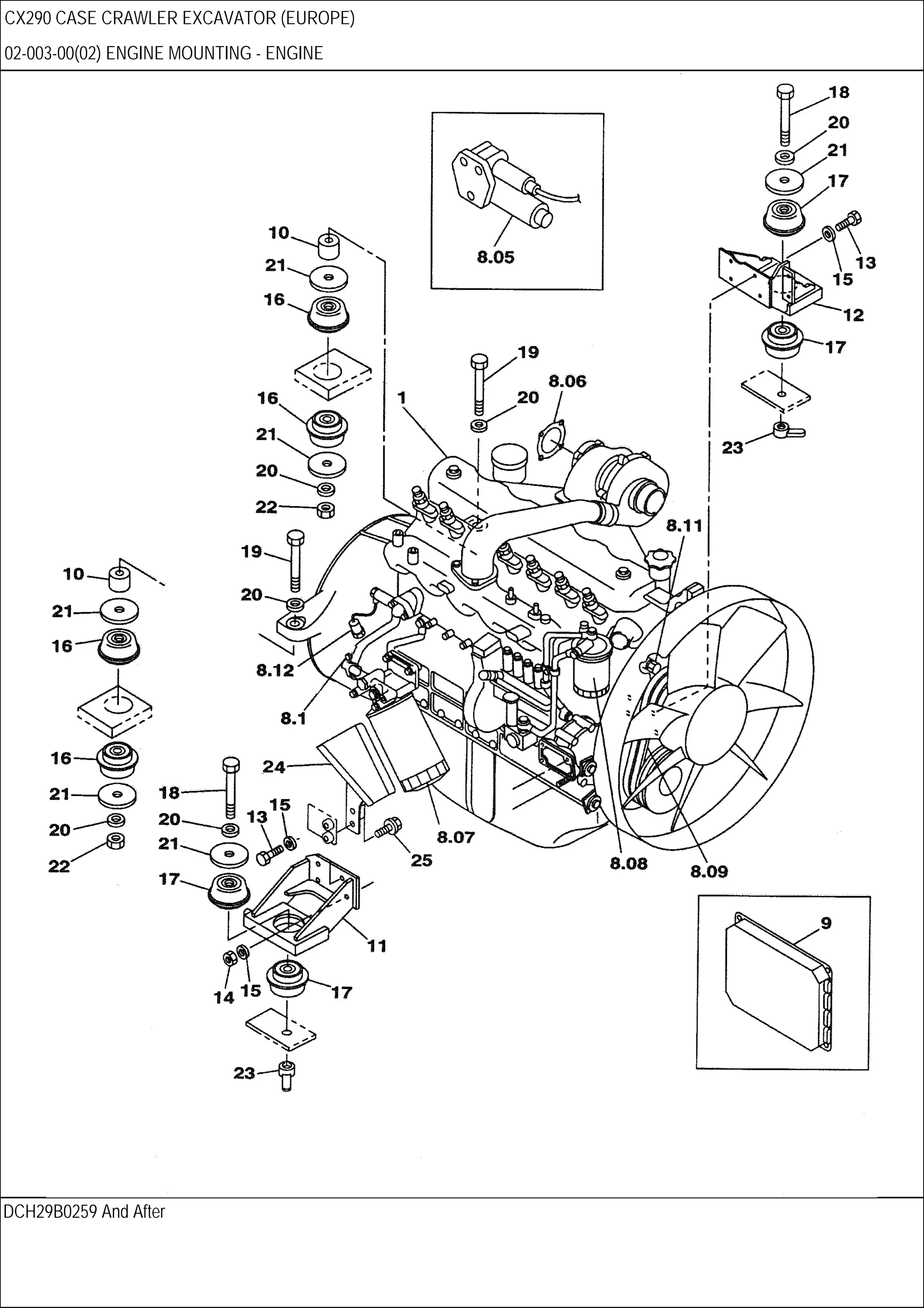 Case cx290 crawler excavator parts catalogue manual | PDF
