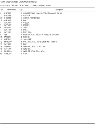 Case cx290 crawler excavator parts catalogue manual | PDF