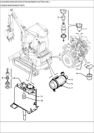 Case cx31 b mini crawler excavator parts catalogue manual | PDF