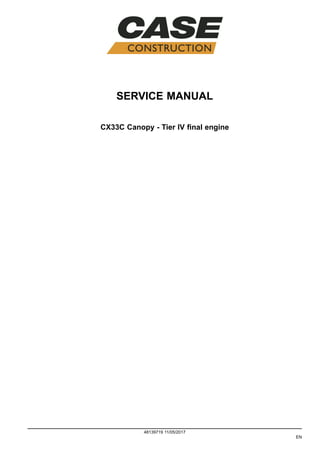 Case cx33 c mini excavator service repair manual | PDF