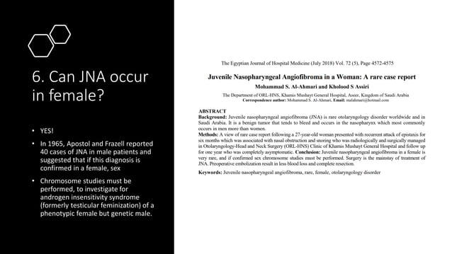 Juvenile nasopharyngeal angiofibroma (JNA) - Case discussion | PPT