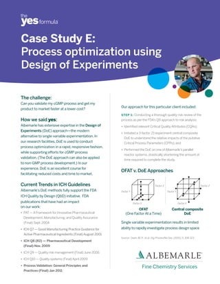 Process Optimization Using Design of Experiments | An Albemarle Fine Chemicals Case Study | PDF ...