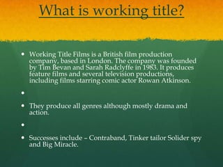 Case study of working title | PPTX