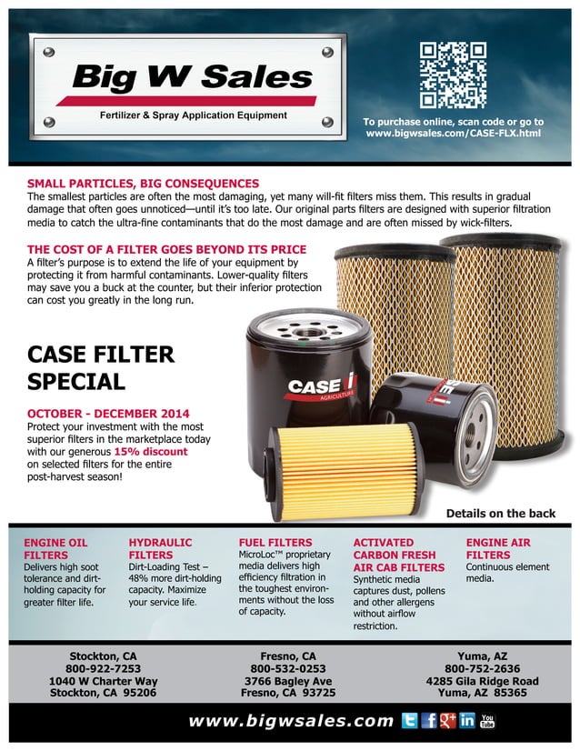 CASE Filters Special Pricing - October 1-December 31, 2014 | PDF