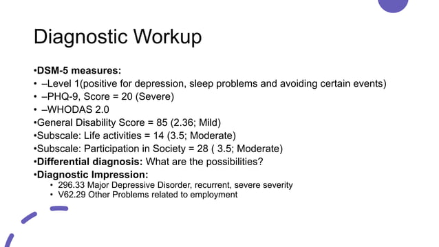 Case formulation | PPTX | Mental Health | Diseases and Conditions