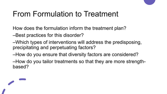 Case formulation | PPTX | Mental Health | Diseases and Conditions
