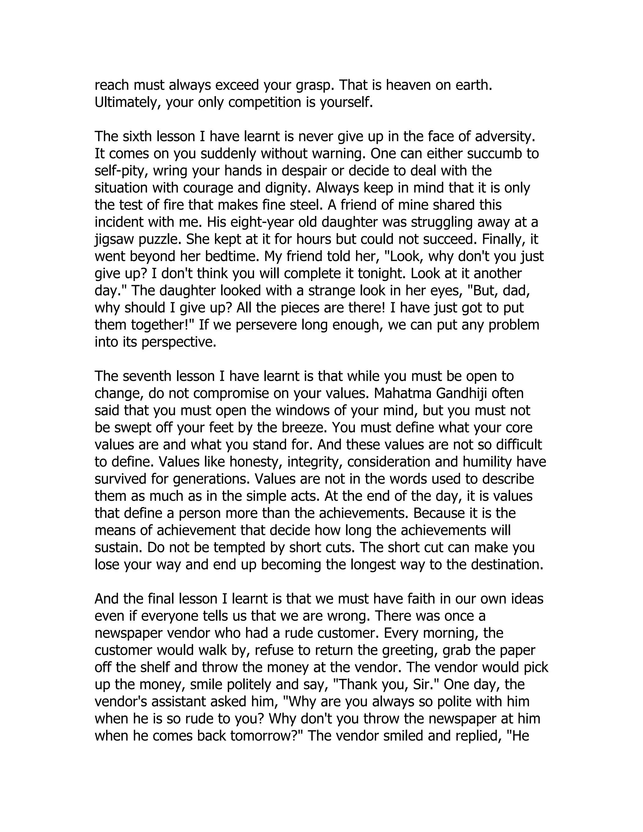 Lessons of life - excellent speech by Azim Premji | DOC